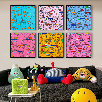 多巴胺Thierry Noir卡通大嘴巴装饰画儿童房间挂画餐厅卧室壁画