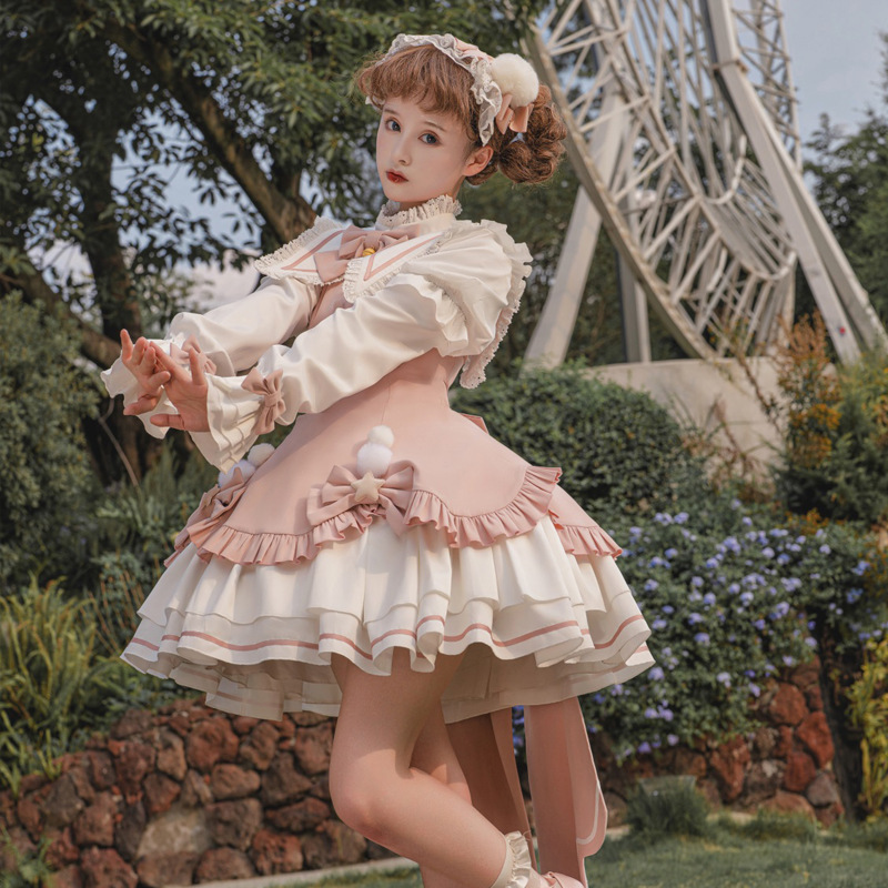 【棉花糖】原创洛丽塔连衣裙甜美可爱短袖op短裙春秋甜系lo裙_虎窝淘