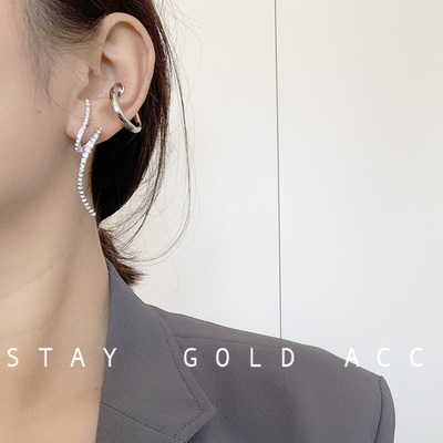 流线型耳环钻石简约钻石女
