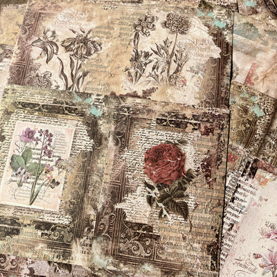 复古欧式报纸英文信件素材手帐junk journal摆拍装饰背景打底纸