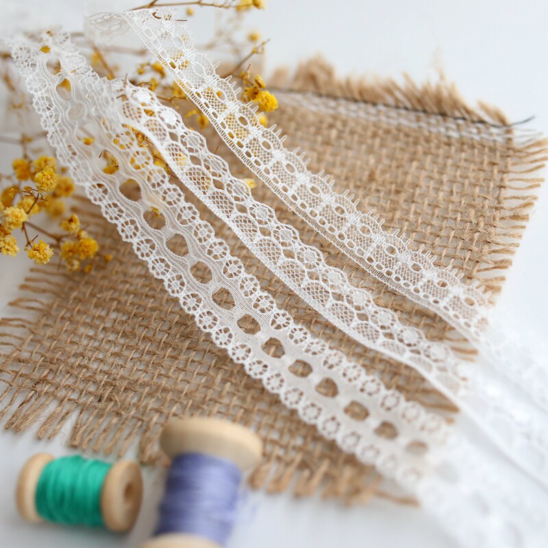 白色精制台产涤纶花边辅料蕾丝diy服装裙边项链领口袖口蕾丝材料