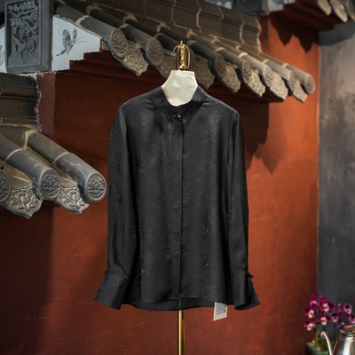 蓝大新中式桑蚕丝上衣4099