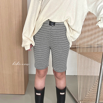 韩代螺纹棉弹力中裤薄款打底裤