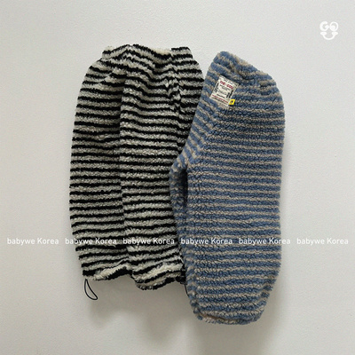 gou仿羊羔毛条纹可收口卫裤