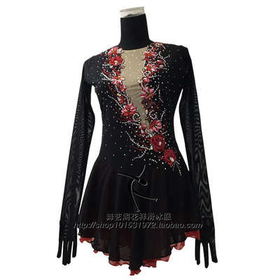 新款花样滑冰服装花样滑冰表演服儿童成人女款滑冰裙HBF1866