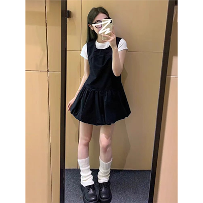 赫本风法式黑色连衣裙子女装