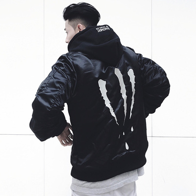 SuaMoment棉服抓痕潮牌连帽外套