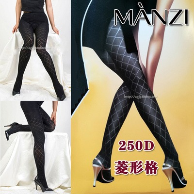 manzi曼姿250d经典提花连裤袜