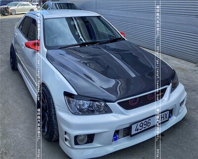 适用于雷克萨斯IS200碳纤维机盖Altezza咬地鲨改装开孔引擎盖头盖