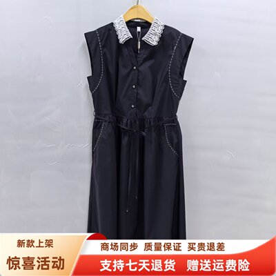 莱瑞JR8311时尚韩系蕾丝翻领衬衫连衣裙减龄系带长裙夏装2026女款