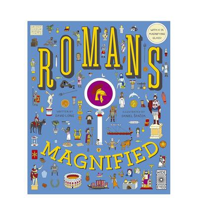 【现货】放大罗马生活：3倍显微！ Romans Magnified: With a 3 Magnifying Glass! 原版英文儿童绘本