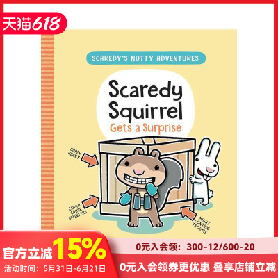 【预售】英文原版 害怕的松鼠得到一个惊喜 Scaredy Squirrel Gets a Surprise 英文儿童故事绘本 进口原版书籍 善本图书