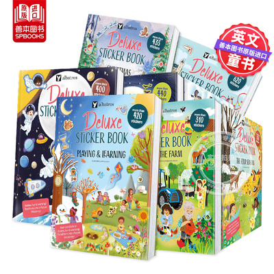 【Deluxe Sticker Books】【场景贴纸书】节日 圣诞嘉年华 在农场 Vacations 11个场景 34+张贴纸 原版英文儿童趣味