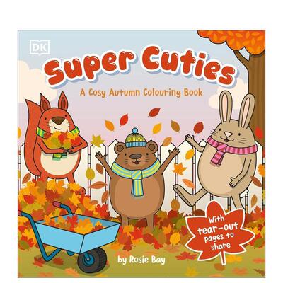【预售】萌物：关于秋天的温馨涂色书 Super Cuties A Cosy Autumn Colouring Book 原版英文儿童趣味