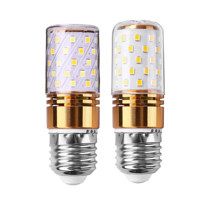 Led灯泡玉米灯e14e27大小螺口超亮家用节能蜡烛吊灯三色变光白光
