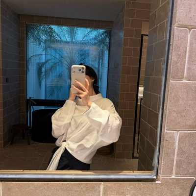 ENJOYABLE-26年春款气质大女主绑带宽松质感小衫EN65022