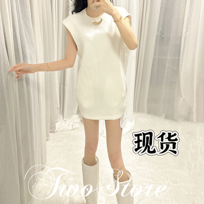 FOREVERCAN“佛罗里达”立体剪裁客订金属链条无袖连衣裙 SD22285