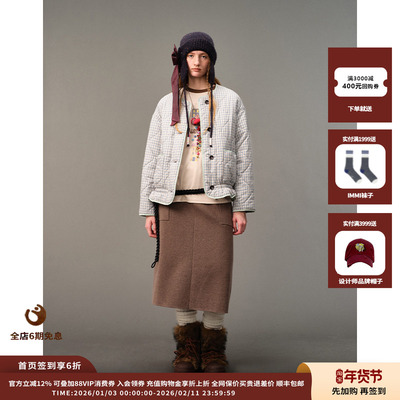 【现货】设计师品牌AUBRUINO 25AW 细格纹圆领棉服JULY