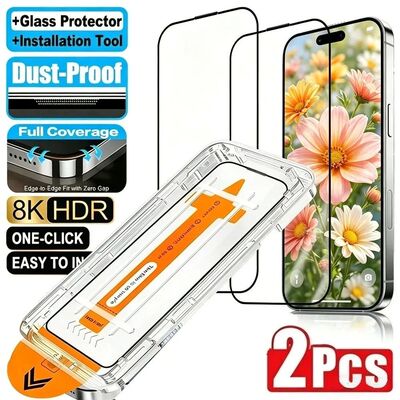 2Pcs Full Cover HD Tempered Glass for iPhone 17 16 Pro Max A