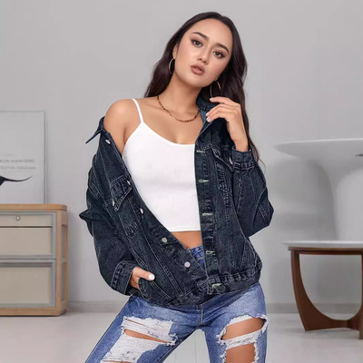 秋季女士牛仔夹克中长款休闲外套