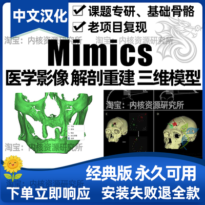Mimics21软件中文版远程安装三维重建CT扫描影像处理含3-matic13