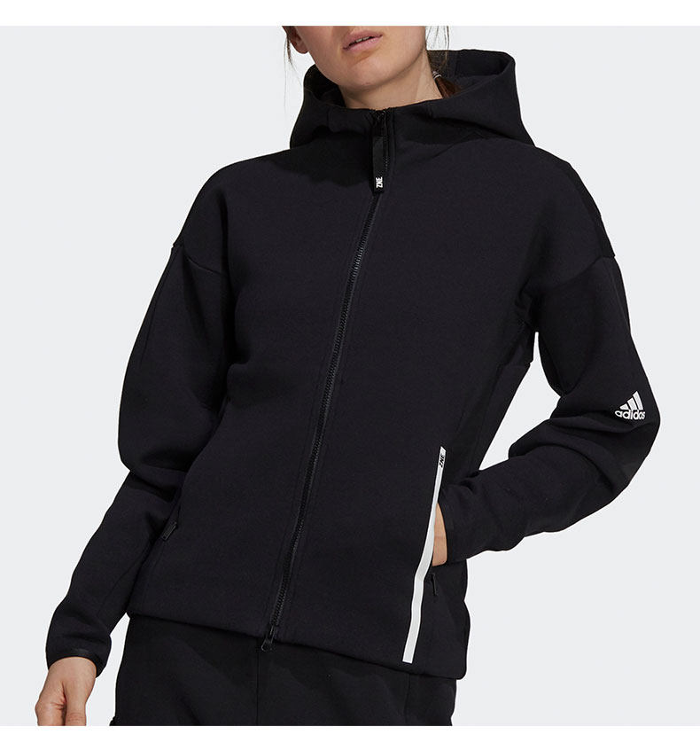 Adidas/阿迪达斯女子2021秋季ZNE针织连帽跑步训练运动外套GT9759_虎窝淘