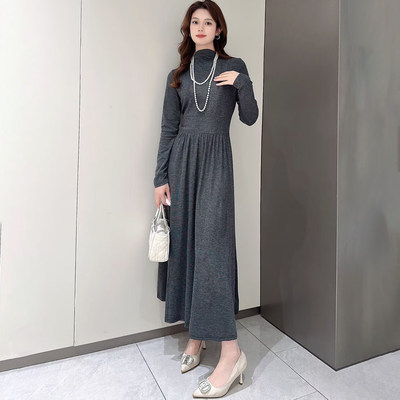 D系列专柜修身长袖连衣裙