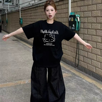 韩系可爱hellokitty猫短袖t恤女