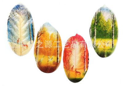 春夏秋冬装饰画四季森林树叶标本画田园风创意礼品定制直销