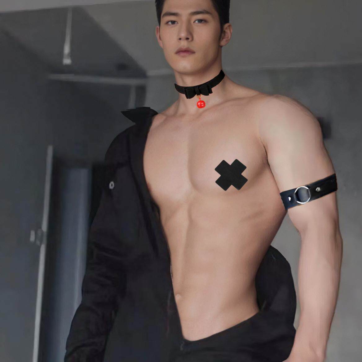 GOGOBOY可调束缚绑带夜店表演拍照健身性感另类男性胸衣肩带项圈