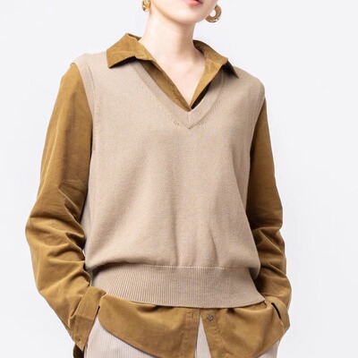 PAN意大利羊毛cashwool背心内穿外搭保暖背心情侣毛衣7针经典之王