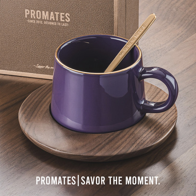 Promates镀金紫色高档咖啡杯子