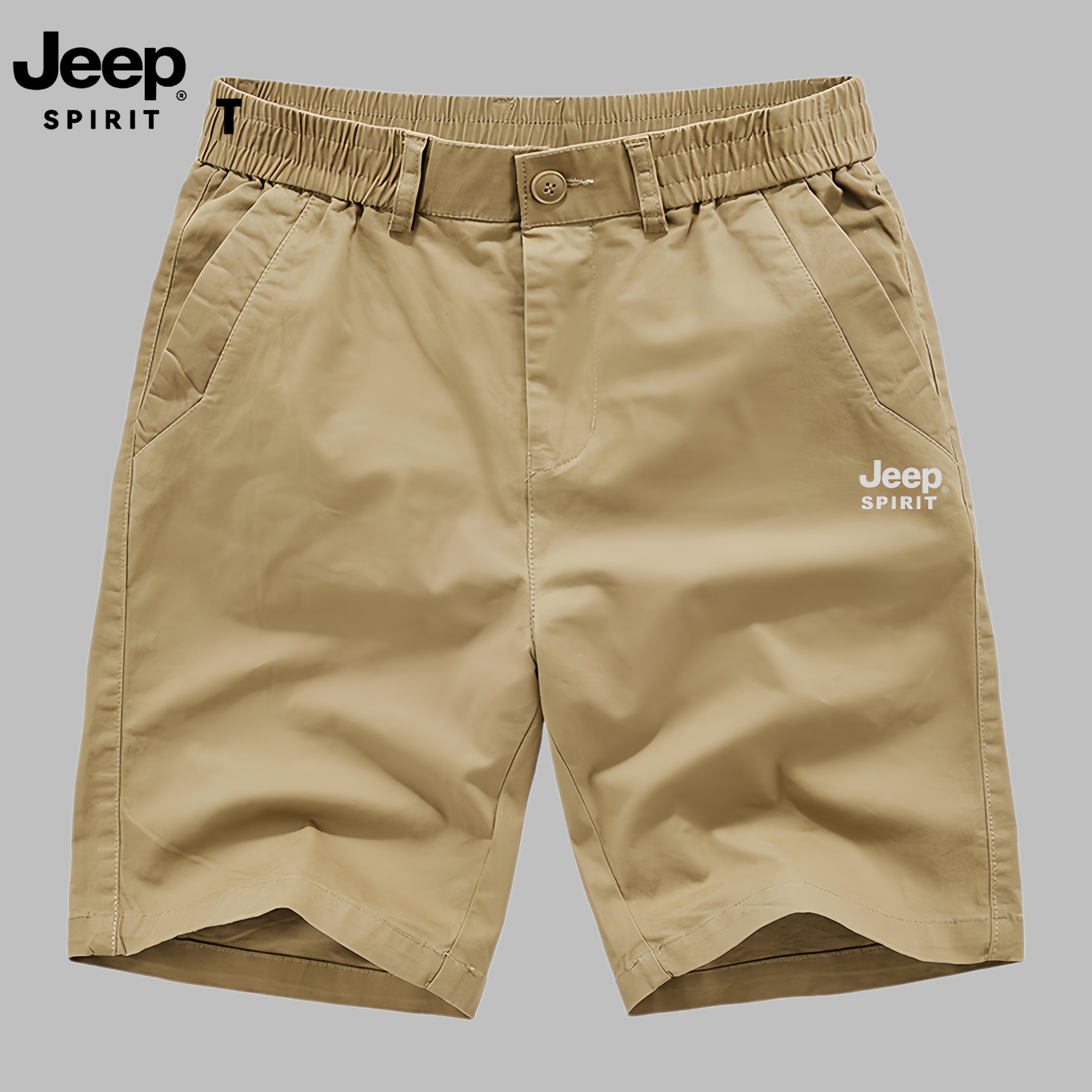 JEEP SPIRIT纯棉男士工装短裤夏季薄款宽松五分裤户外大码休闲裤