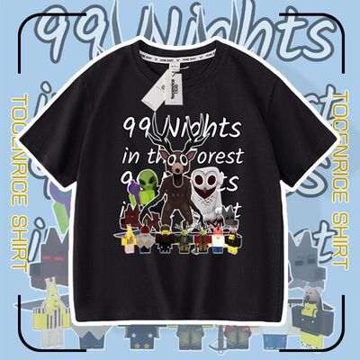 99nights in the forest roblox衣服儿童森林中的99夜短袖t恤夏季