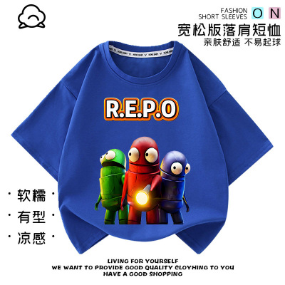 R.E.P.O游戏周边衣服儿童短袖夏季新款男女童学生宽松百搭休闲T恤