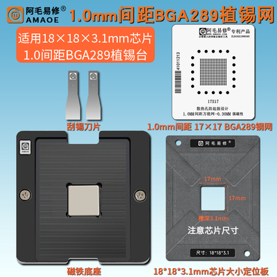 1.0间距17×17BGA289通用植锡网