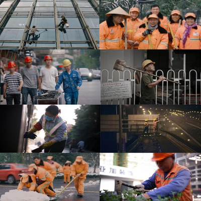 弱势群体清洁工环卫工人农民工社会底层拾荒扫地清运垃圾视频素材