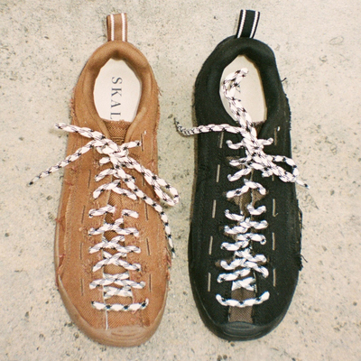 代购KEEN X SKALL STUDIO科恩联名复古棕帆布拼接男女户外休闲鞋