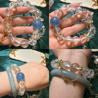 设计款水晶手串小众纯银手串手工