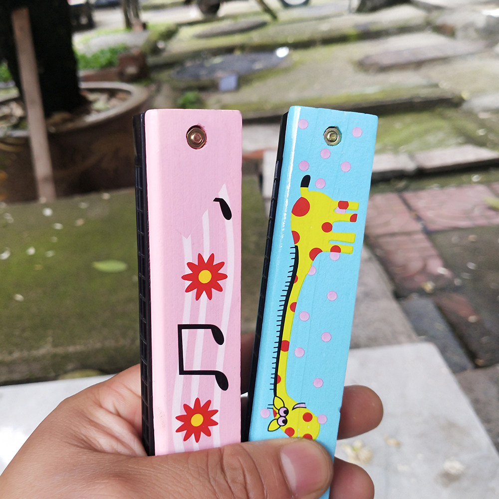 儿童木质铁皮口琴天然木料小学生吹奏益智小玩具乐器学校地摊礼品