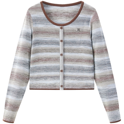 太平鸟花纱针织线套衫上衣女秋季款A3EEE3422