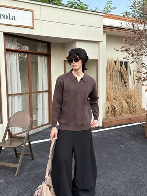 2026秋季新款青年宽松型休闲针织衫针织衫外套毛衣