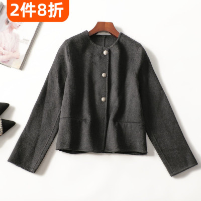 247003 冬双面呢大衣 女中长款长袖单排扣.M