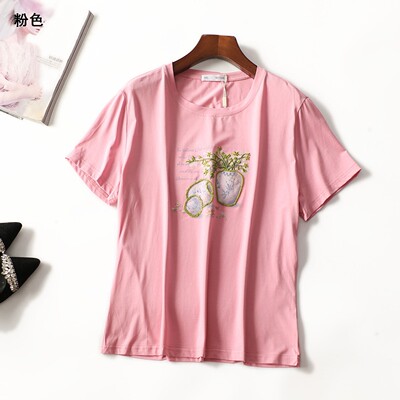249025 夏T恤 女中长款短袖套头.L.3XL.4XL