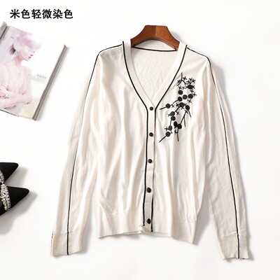 248602 春针织衫 女中长款长袖单排扣