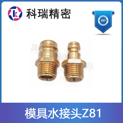 HASCO德式模具黄铜水嘴Z81/9/G1/4 Z81/13/G1/4加长水接头 不锈钢