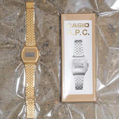 代购CASIO X A.P.C. A1000卡西欧联名手表复古金色小方表男女腕表