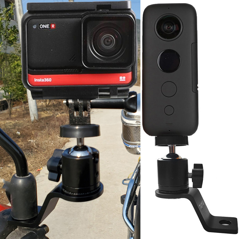 适用Insta360 大疆Gopro相机摩托车支架全景相机金属骑行配件