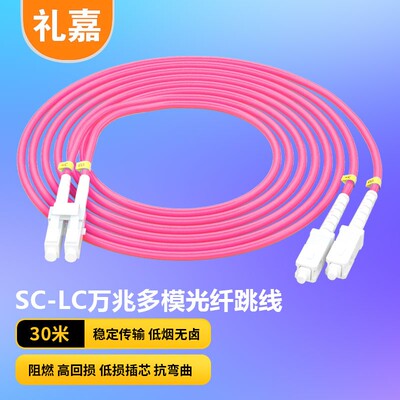电线/电缆 礼嘉/LIJIA LJ-SC-LC30-OM4 光纤线 30 非屏蔽 阻燃pvc