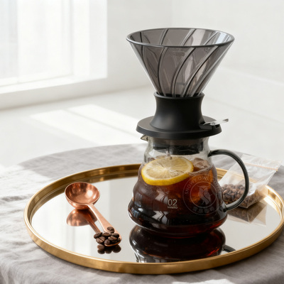 HARIOV60聪明杯凹槽Tritan滤杯套装手冲咖啡过滤杯滴滤浸泡萃取杯